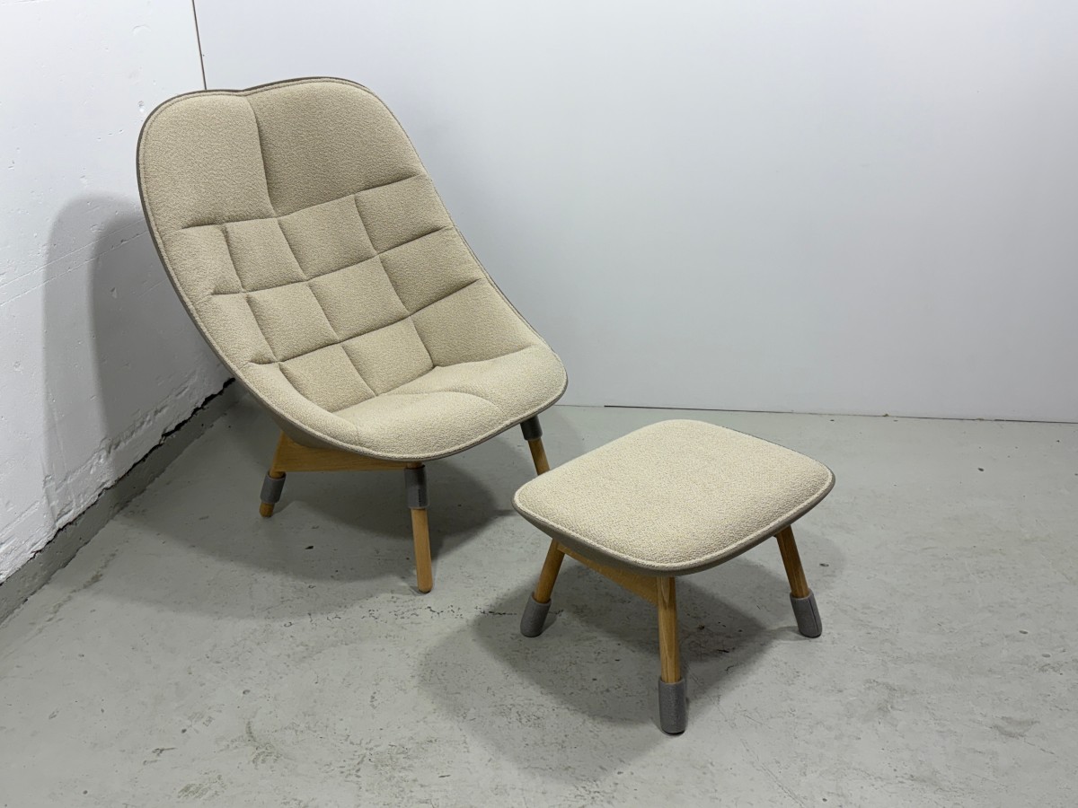 Hay Uchiwa Quilted/Ottoman - lenestol med puff